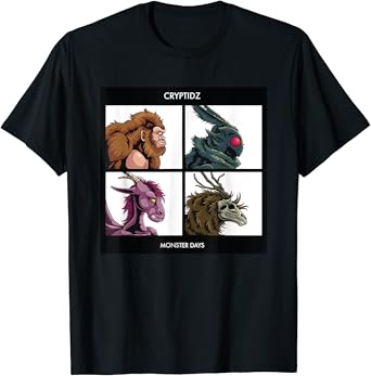 Amazon.com: Cryptids Monster Days Bigfoot Mothman Jersey Devil Wendigo T-Shirt : Clothing, Shoes ...